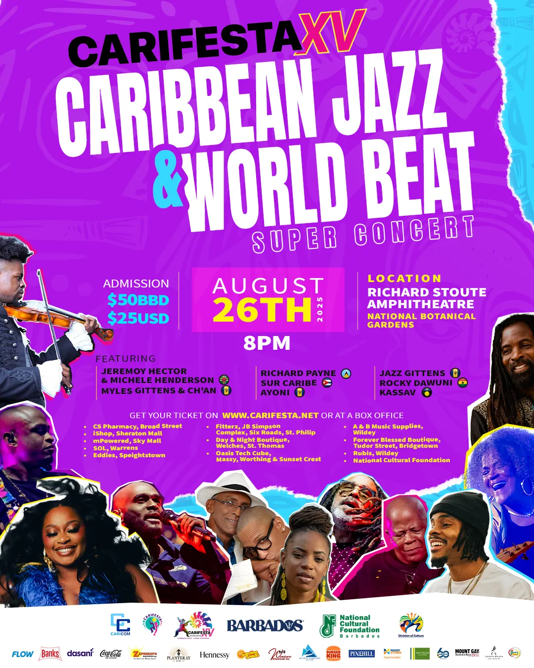 CARIFESTA XV - Super Concert 2 - Caribbean Jazz & Worldbeat | TicketLinkz